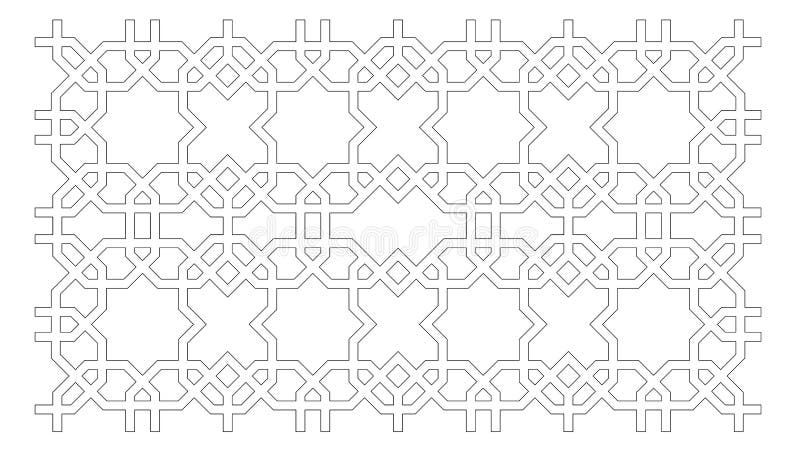 Black and White 2D CAD Drawing of Islamic Geometric Pattern. Stock ...