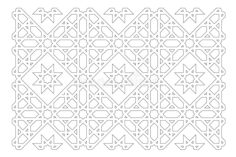 Black and White 2D CAD Drawing of Islamic Geometric Pattern. Stock ...