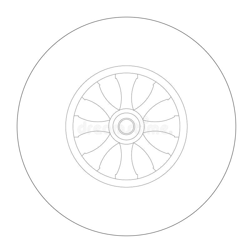 Graphical Drawing of Vehicle Wheels from the Side View. Stock ...