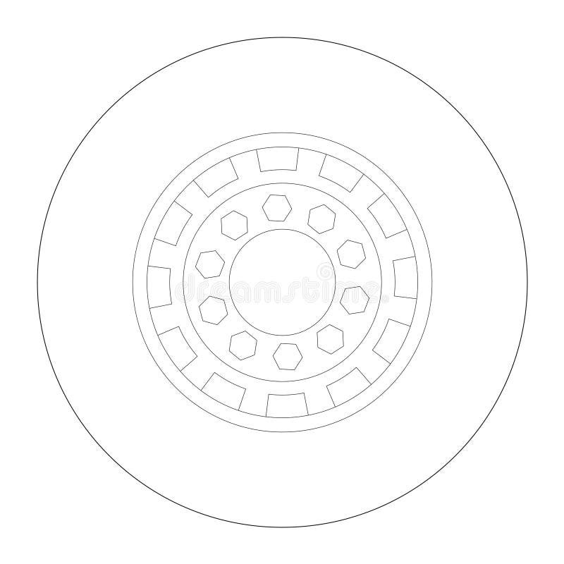 Graphical Drawing of Vehicle Wheels from the Side View. Stock ...