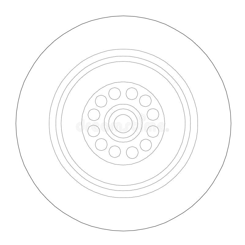 Graphical Drawing of Vehicle Wheels from the Side View. Stock ...