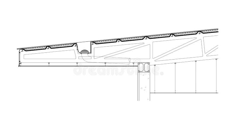 Architectural CAD Drawing in 2D Showing the Typical Detail Section of ...