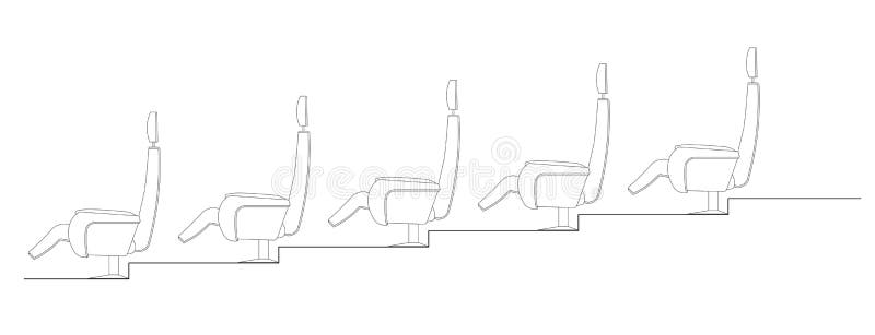 Side Elevation of an Auditorium or Cinema Seats Installed on the ...