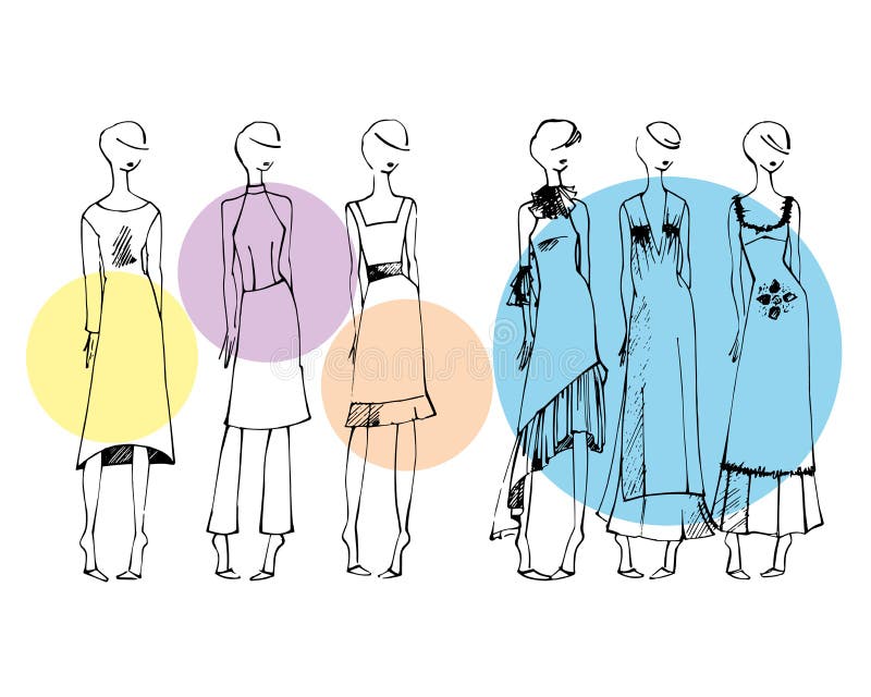 Clothes Sketch. Minimalistic Sketch. Clothing Collection Stock Vector ...