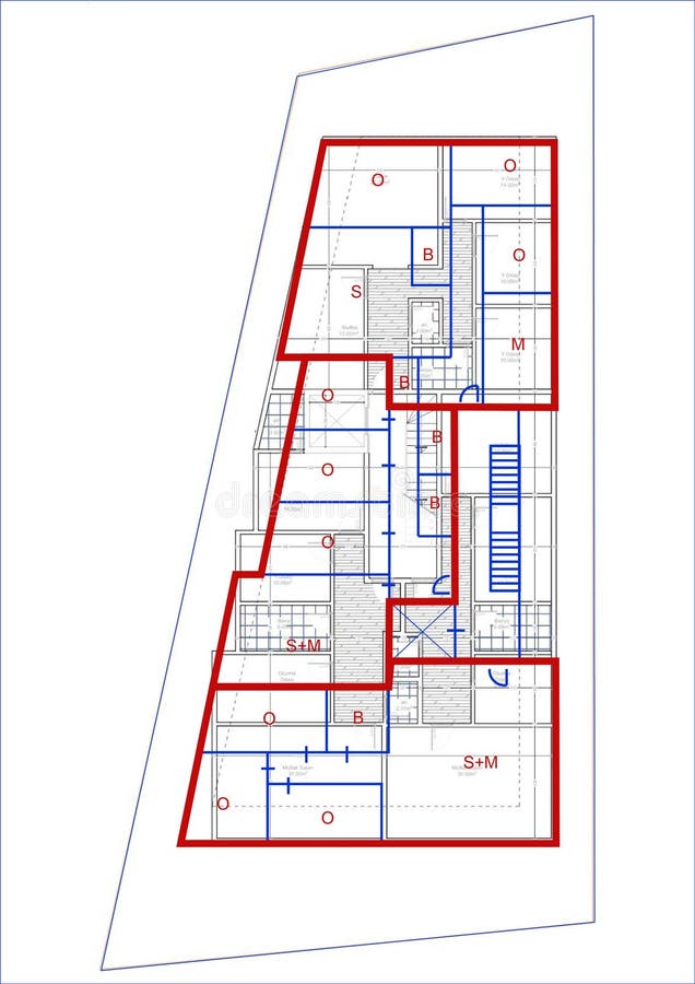 Abstract 2d Illustration of a Residence Floor Plan Sketch. Stock Image ...