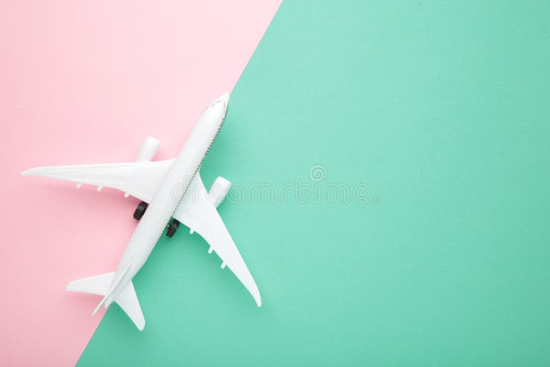 Model Airplane on Pink Pastel Color Background Stock Image - Image of ...