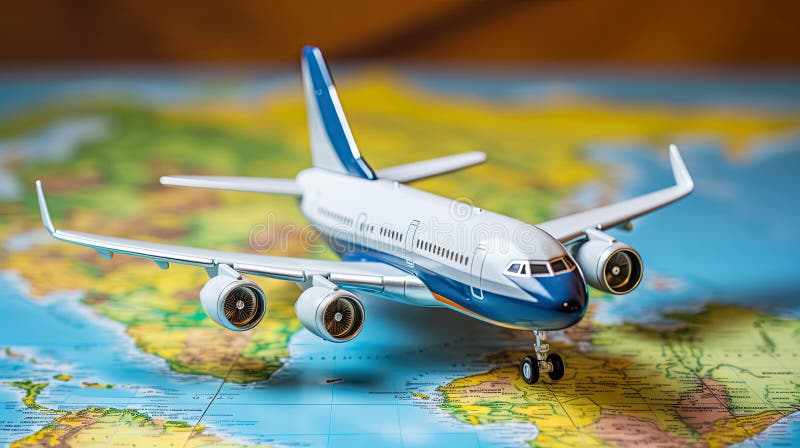 A Model Airplane on a World Map, for Travel, Adventure, and Exploration ...