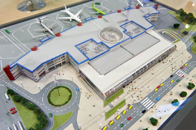 Model of the Airport Building and Aircraft Stock Photo - Image of ...