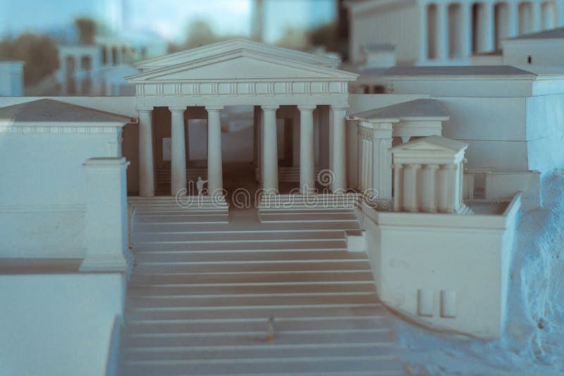 Model of the Ancient Greek Acropolis Stock Image - Image of icon ...