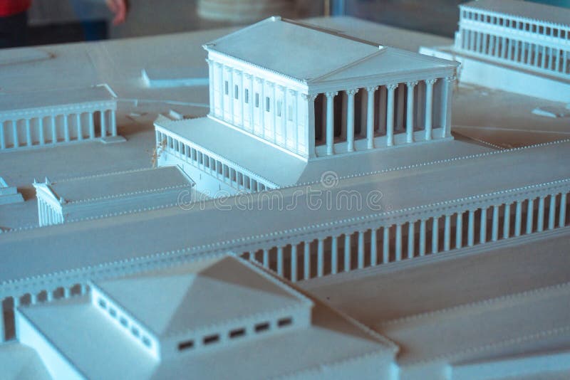 Model of the Ancient Greek Acropolis Stock Image - Image of background ...
