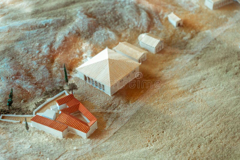 Model of the Ancient Greek Acropolis Stock Image - Image of columns ...