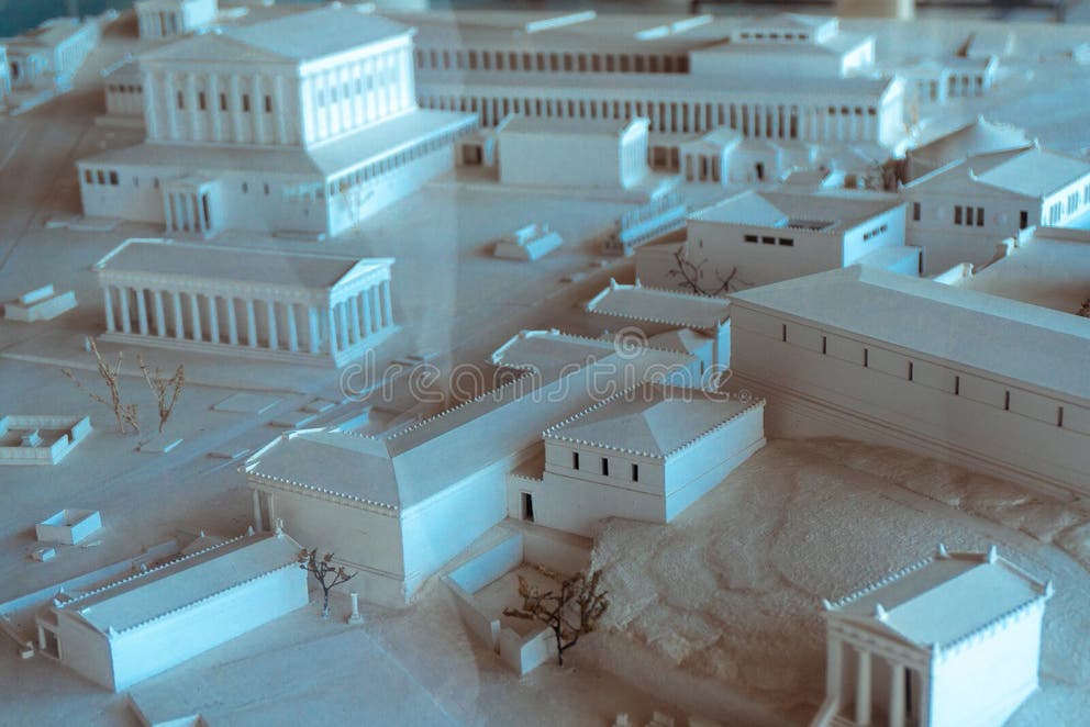 Model of the Ancient Greek Acropolis Editorial Stock Image - Image of ...