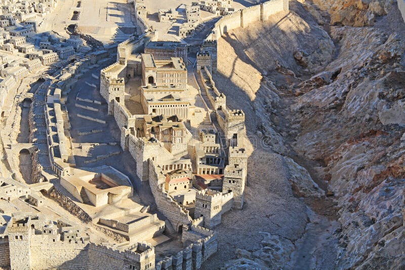 Model of Ancient Jerusalem and the Lower City Stock Photo - Image of ...