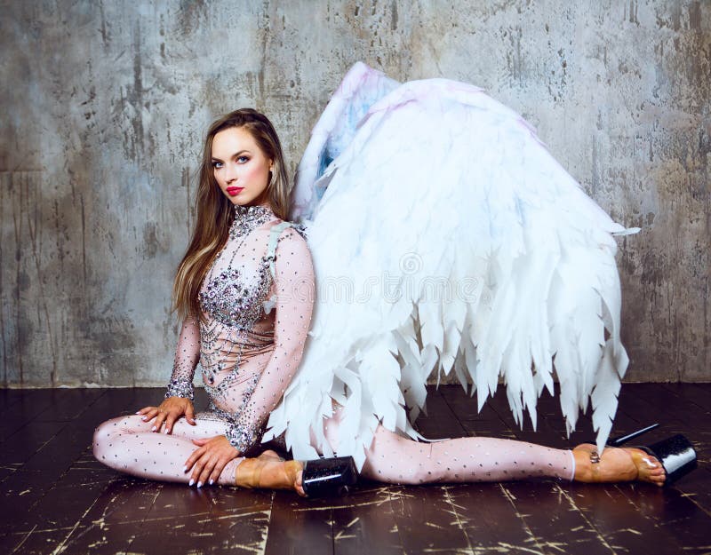 Model with angel wings stock photo. Image of feminine - 140707196