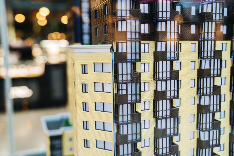 The Model of an Apartment Condo. a Multi-storey Building with Windows ...
