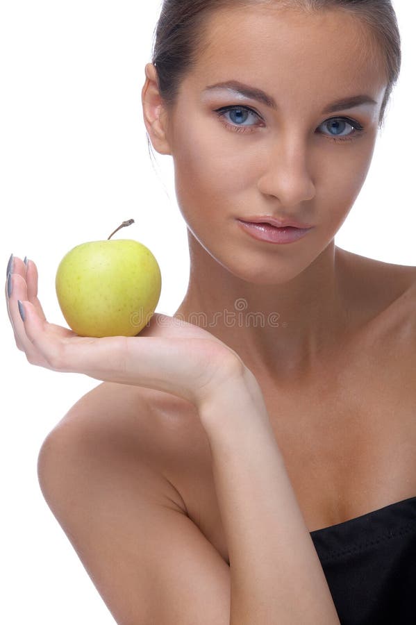 Model with apple stock image. Image of person, model - 10536369