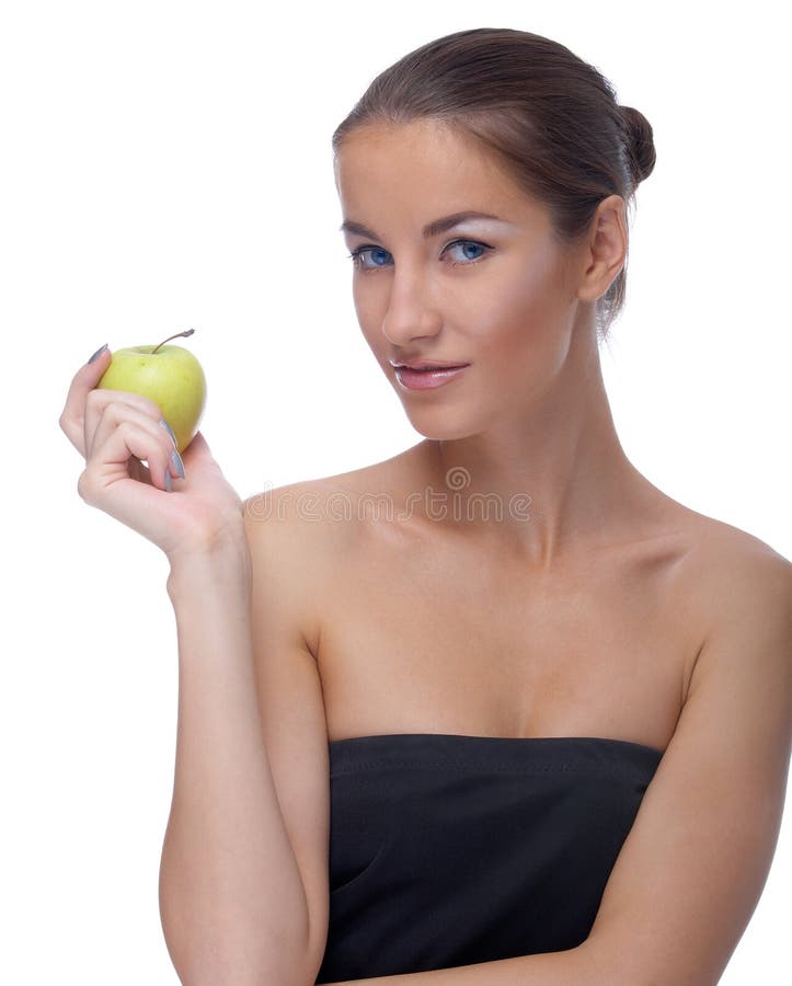 Model with apple stock image. Image of person, model - 10536369
