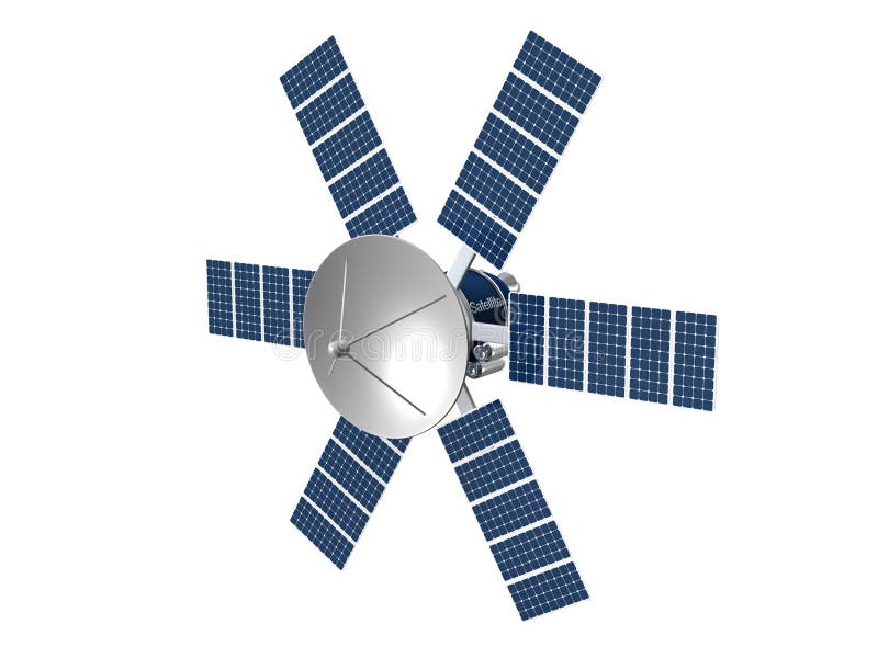 Model of an Artificial Satellite Stock Illustration - Illustration of ...