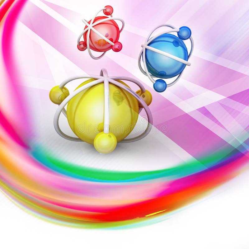 Model of atom stock illustration. Illustration of molecular - 42297555