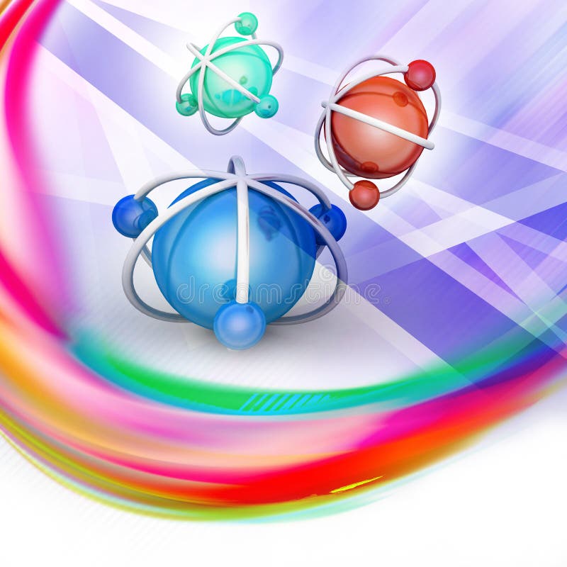 Model of atom stock illustration. Illustration of concept - 42297570