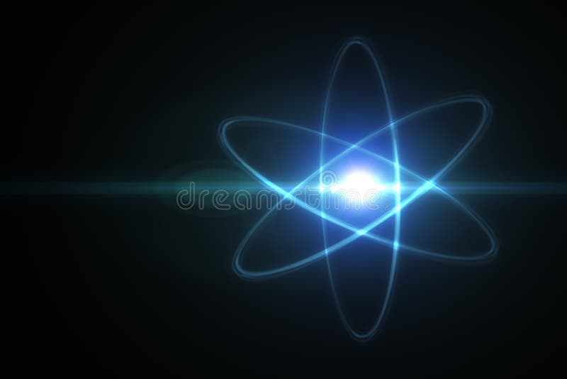 Model of Atom and Elementary Particles. Physics Concept. 3D Rendered ...