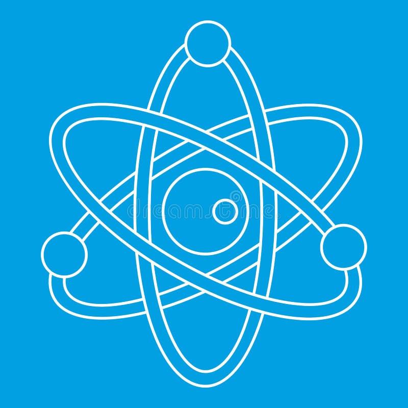 Model of Atom Icon, Outline Style Stock Vector - Illustration of ...