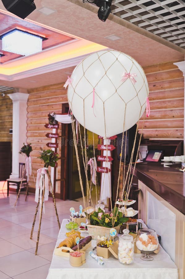 The Model of the Balloon As the Decoration of the Festive Table Stock ...