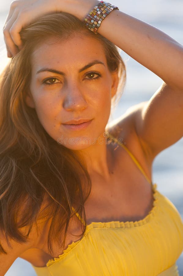 Model in at the beach stock image. Image of model, female - 28420759