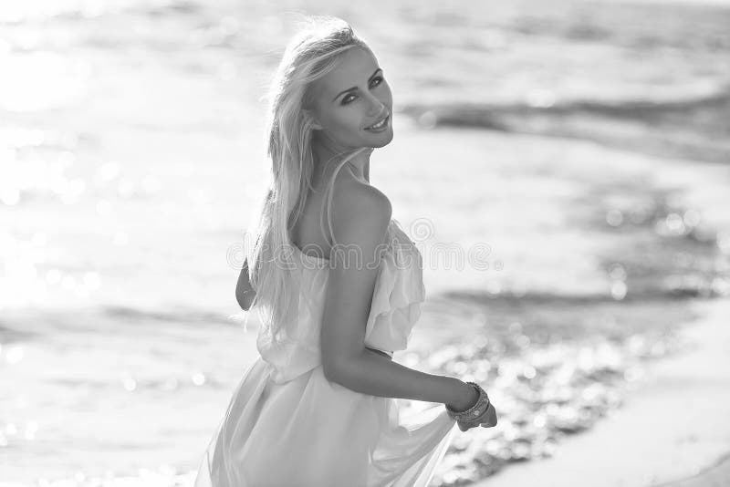 Model on the beach stock image. Image of coast, people - 28898171