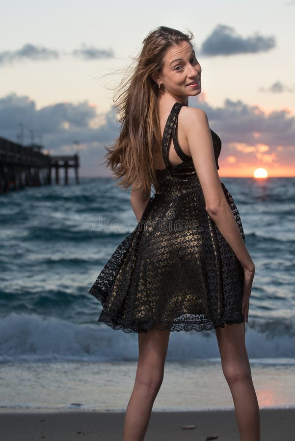 Model at the Beach in Florida Stock Image - Image of portrait, water ...