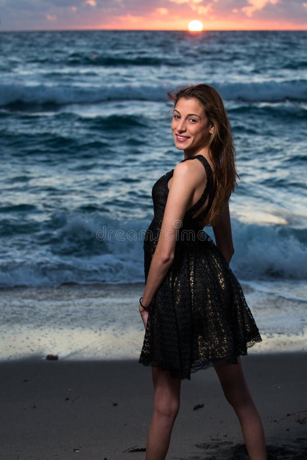 Model at the Beach in Florida Stock Image - Image of portrait, water ...