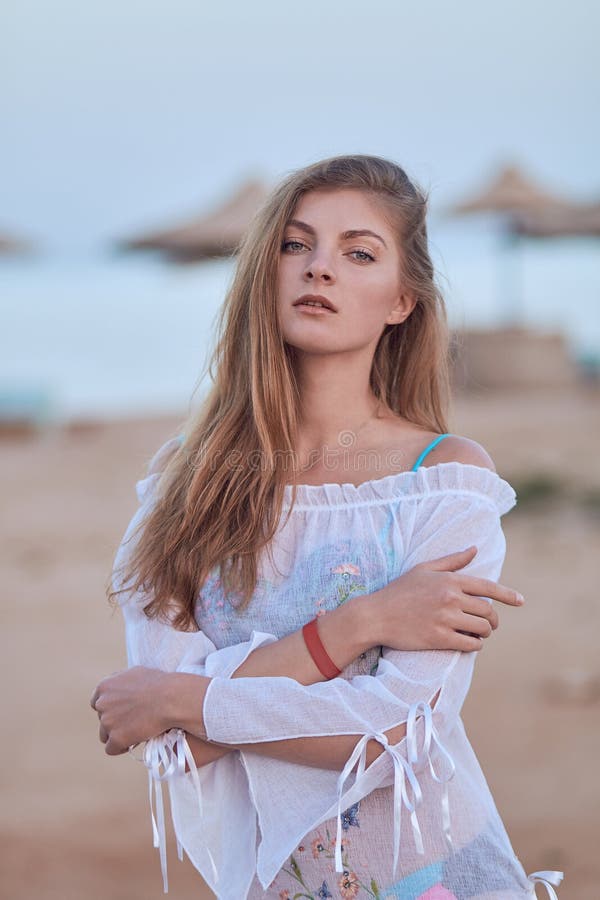 Model stock image. Image of hair, bikini, sand, holiday - 92325867