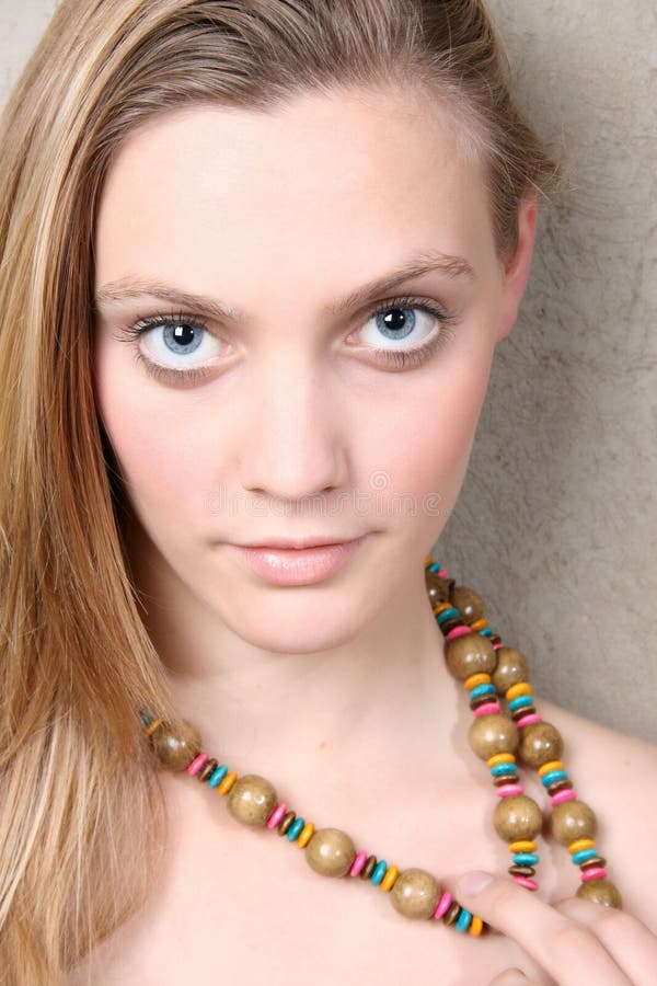 Model with beads stock image. Image of young, colorful - 13783999
