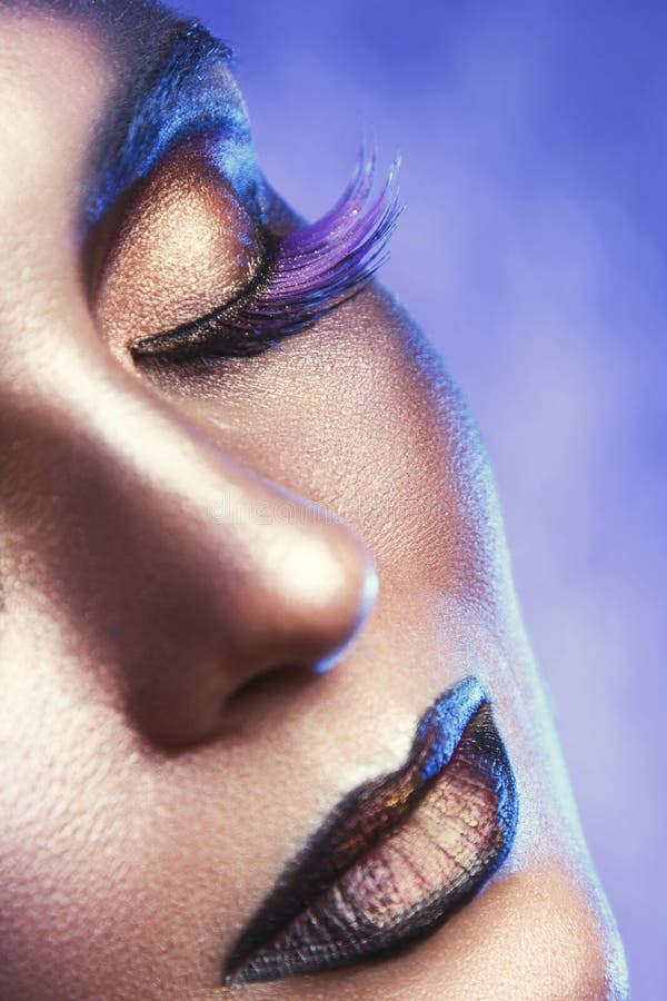 Model with a Beautiful and Creative Vivid Makeup Stock Image - Image of ...