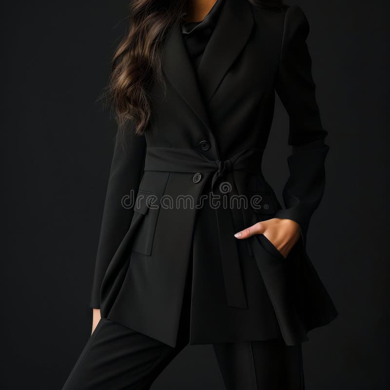 A Model in Black Suit and Pants Stock Photo - Image of design, wear ...
