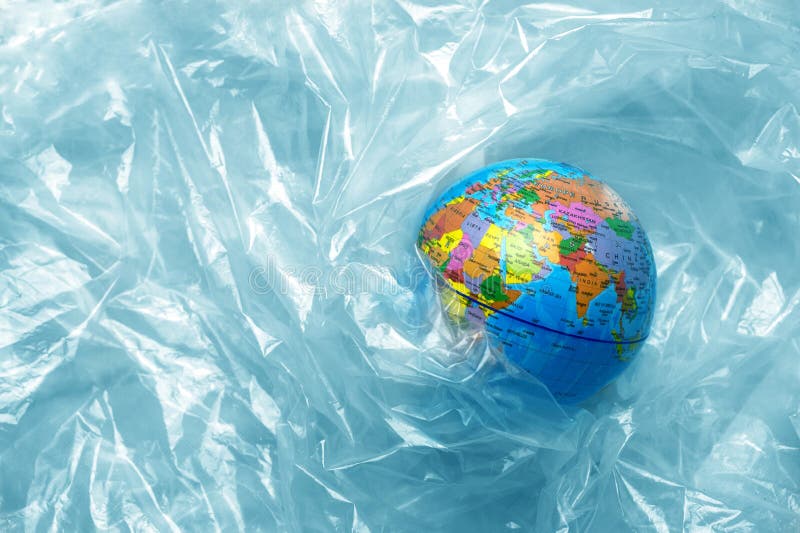 Model of Blue Earth or World Surrounding by Plastic Garbage in ...