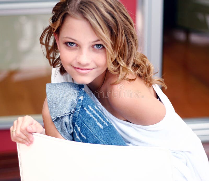 Model in blue jeans stock photo. Image of teen, happy, jeans - 195316