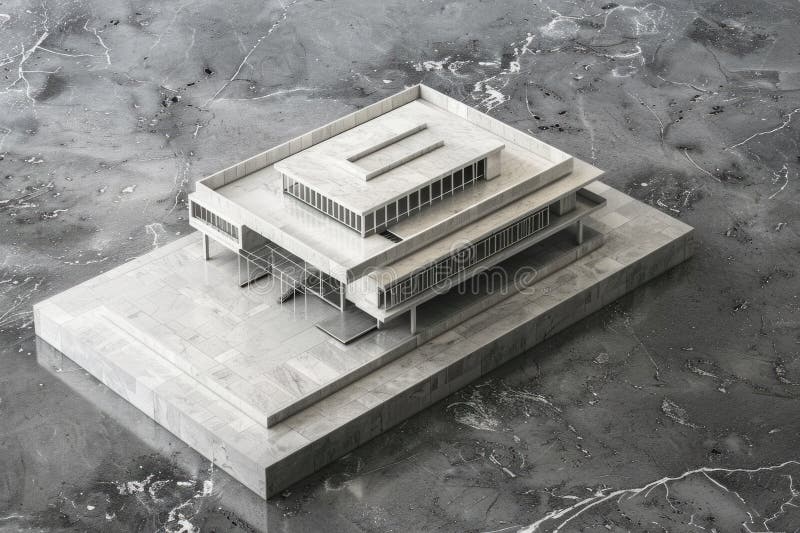 A Model of a Building on a Cement Slab, Ideal for Construction and ...