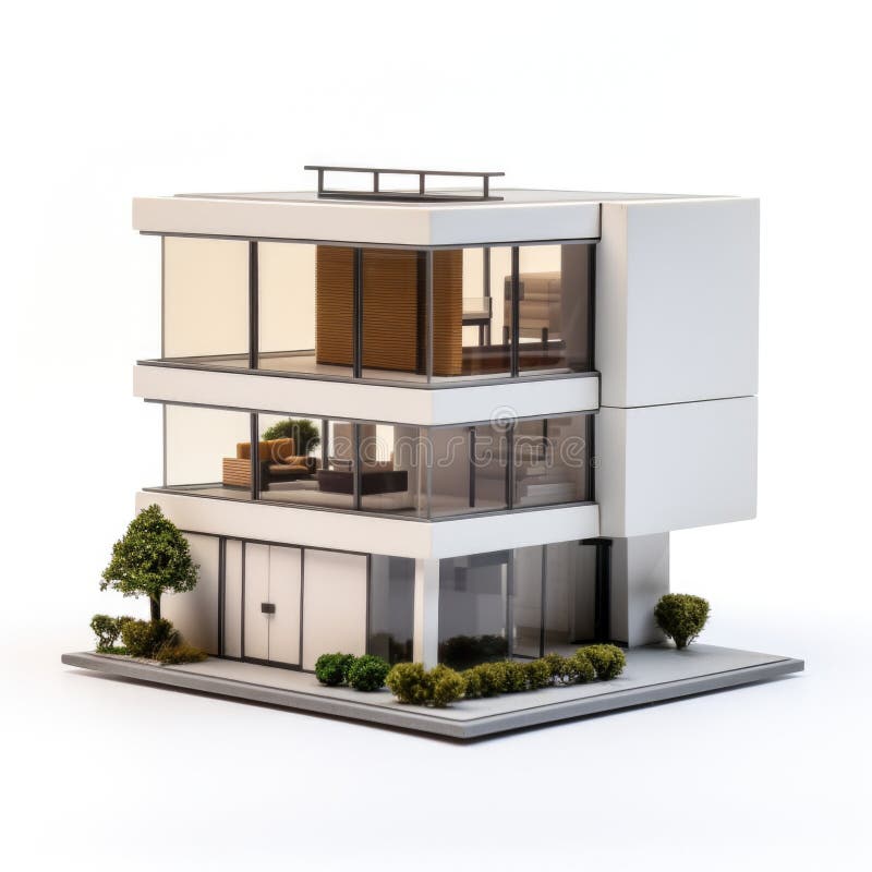 A Model of a Building with a Lot of Windows Stock Illustration ...