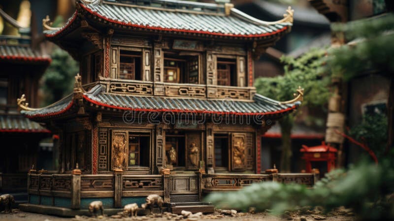 Model of a Building with Numerous Windows, Suitable for Architectural ...