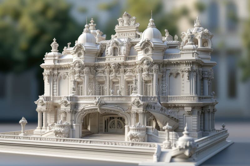 A Model of a Building with a Staircase, 3D Model of a Historic Palace ...