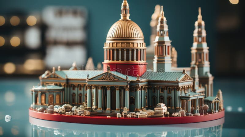 A Model of a Building on a Table. Generative AI Image. Stock ...