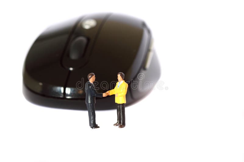 Miniature Business Men Computer Handshake Stock Photos - Free & Royalty ...