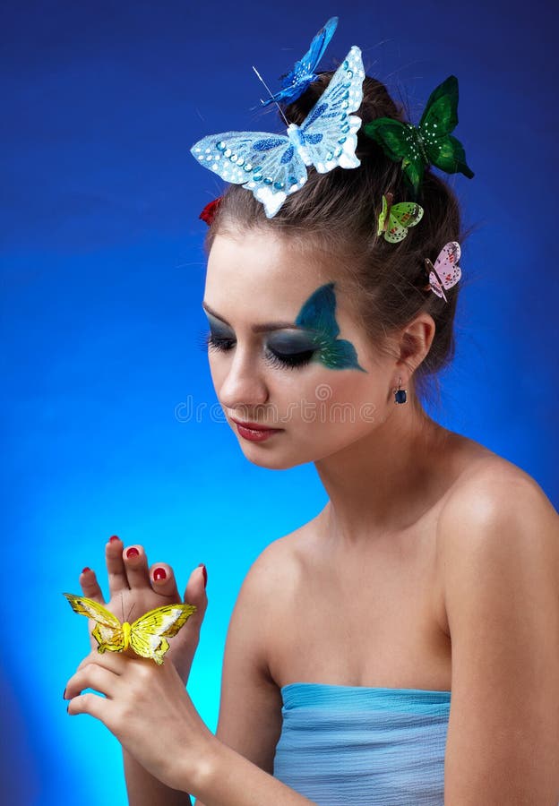 Model with Butterfly Bodyart Stock Photo - Image of fairy, people: 13170214