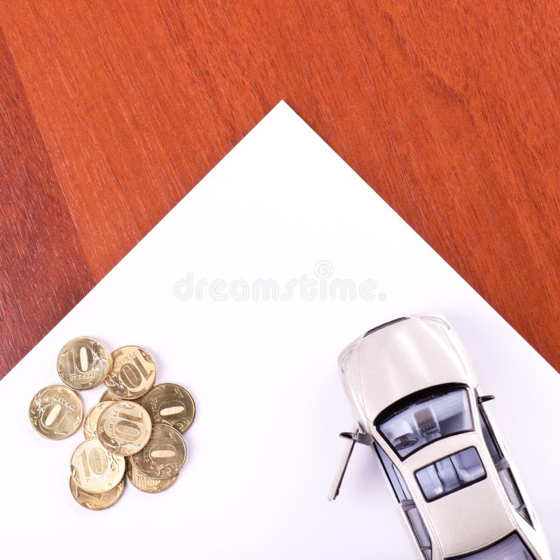 Model of the car and coins stock photo. Image of iron - 22565238