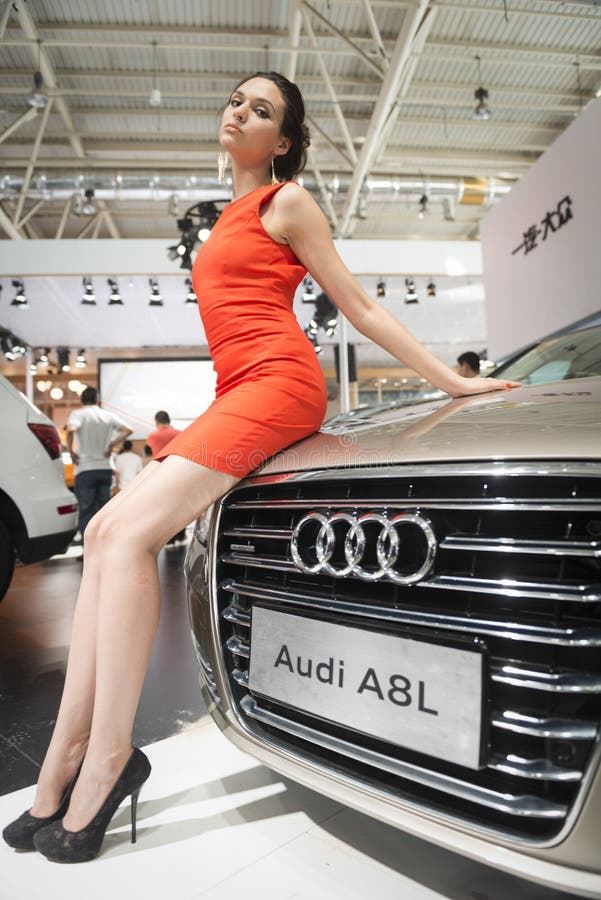 Model at Car exhibition editorial image. Image of event - 35908020