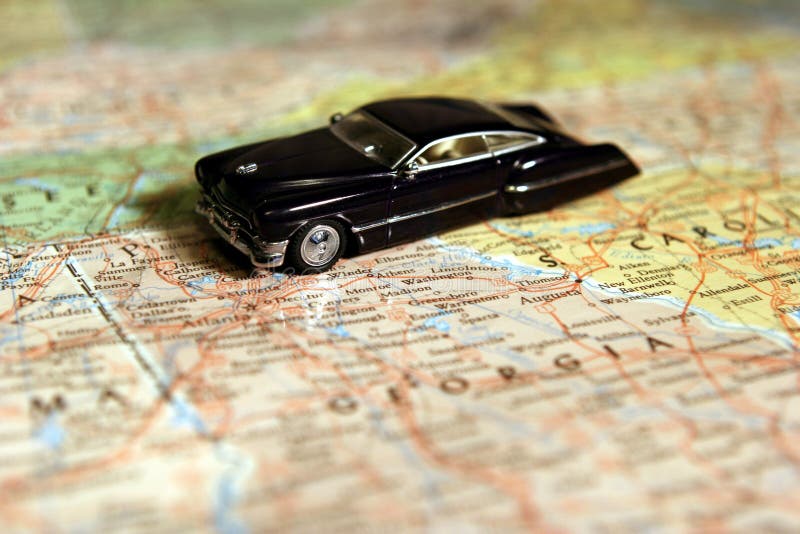 Model Car on Map stock photo. Image of automobile, travel - 1867916