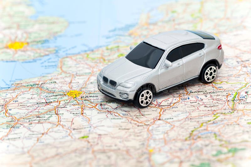 Model Car on Map stock photo. Image of automobile, travel - 1867916