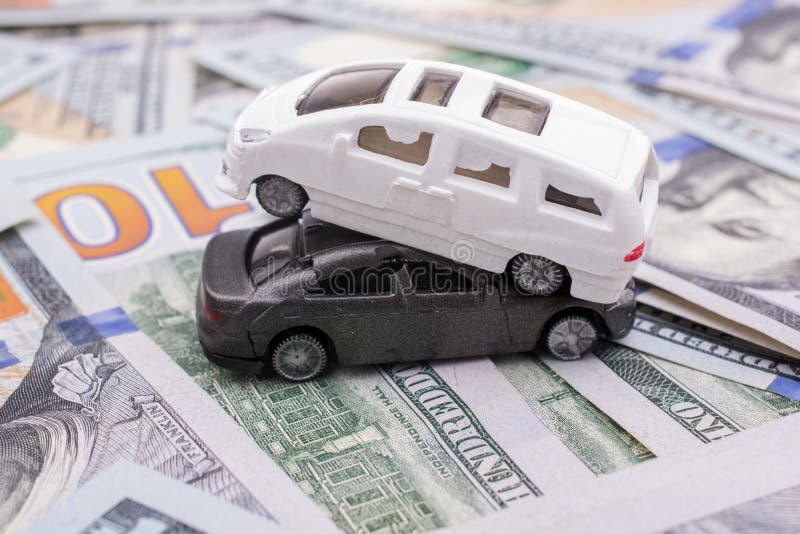 Model Cars Placed US Dollar Banknotes Stock Image - Image of banknote ...