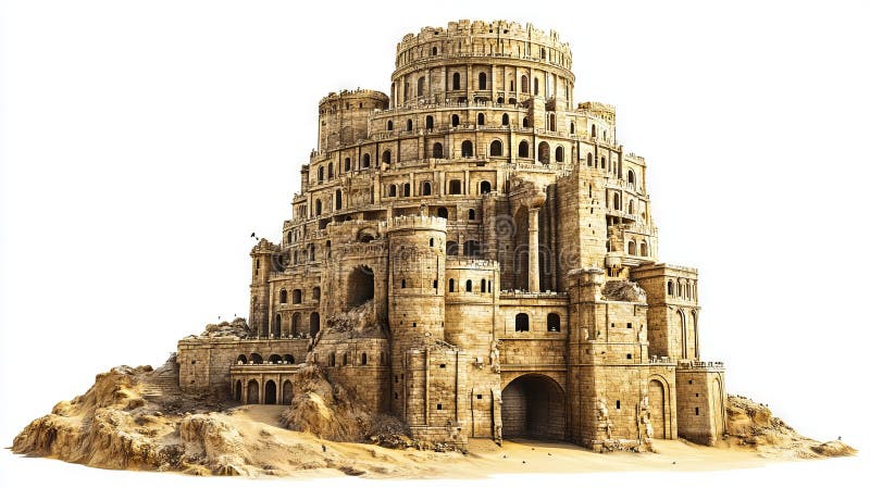 A Model of a Castle on Top of a Hill Stock Illustration - Illustration ...